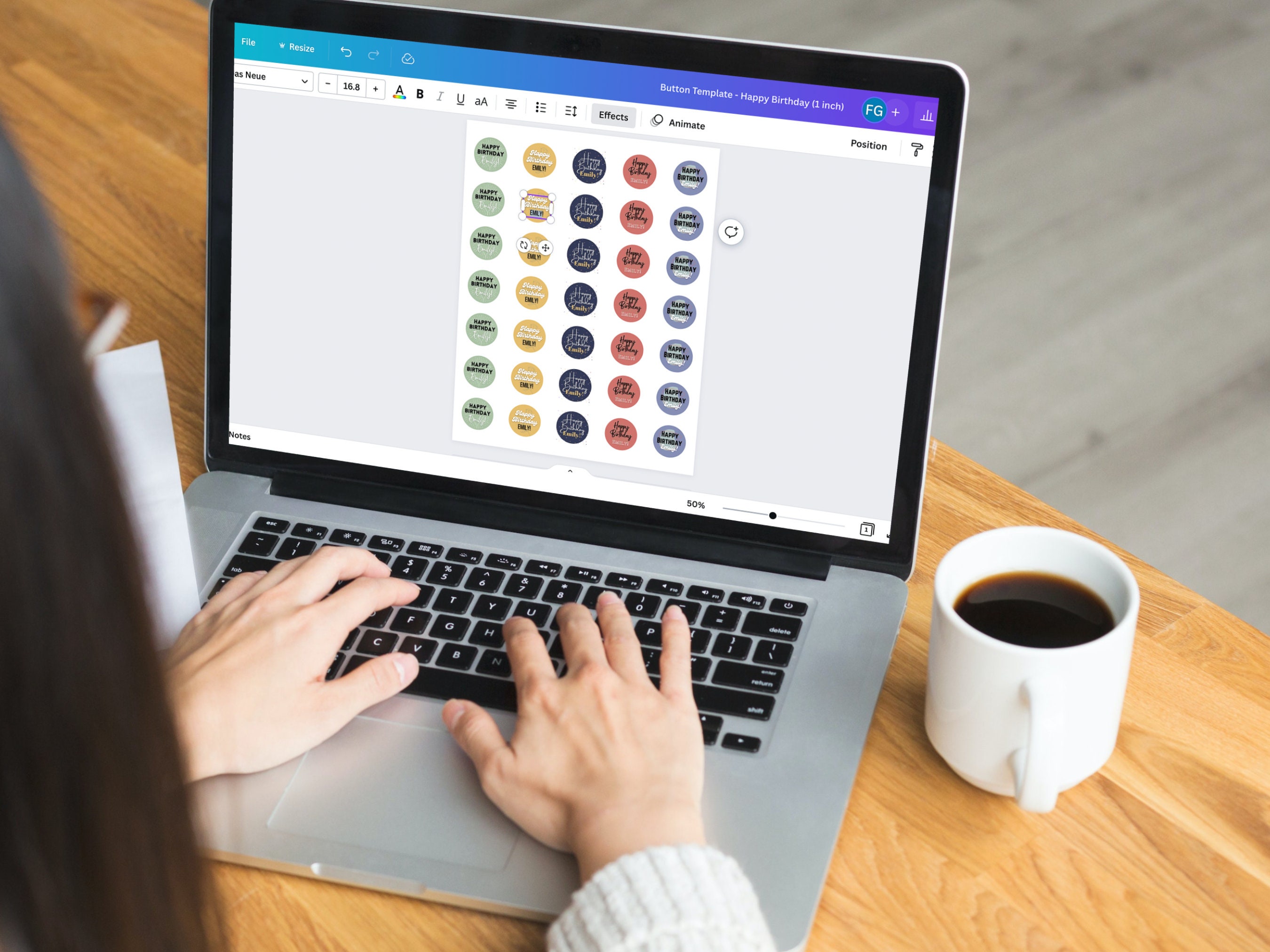 Customizable Happy Birthday Buttons | Canva Template | Birthday Party ...