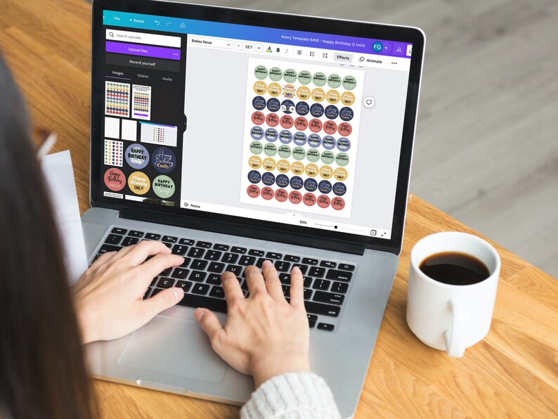Customizable Avery Label Template 6450 94500 Happy Etsy