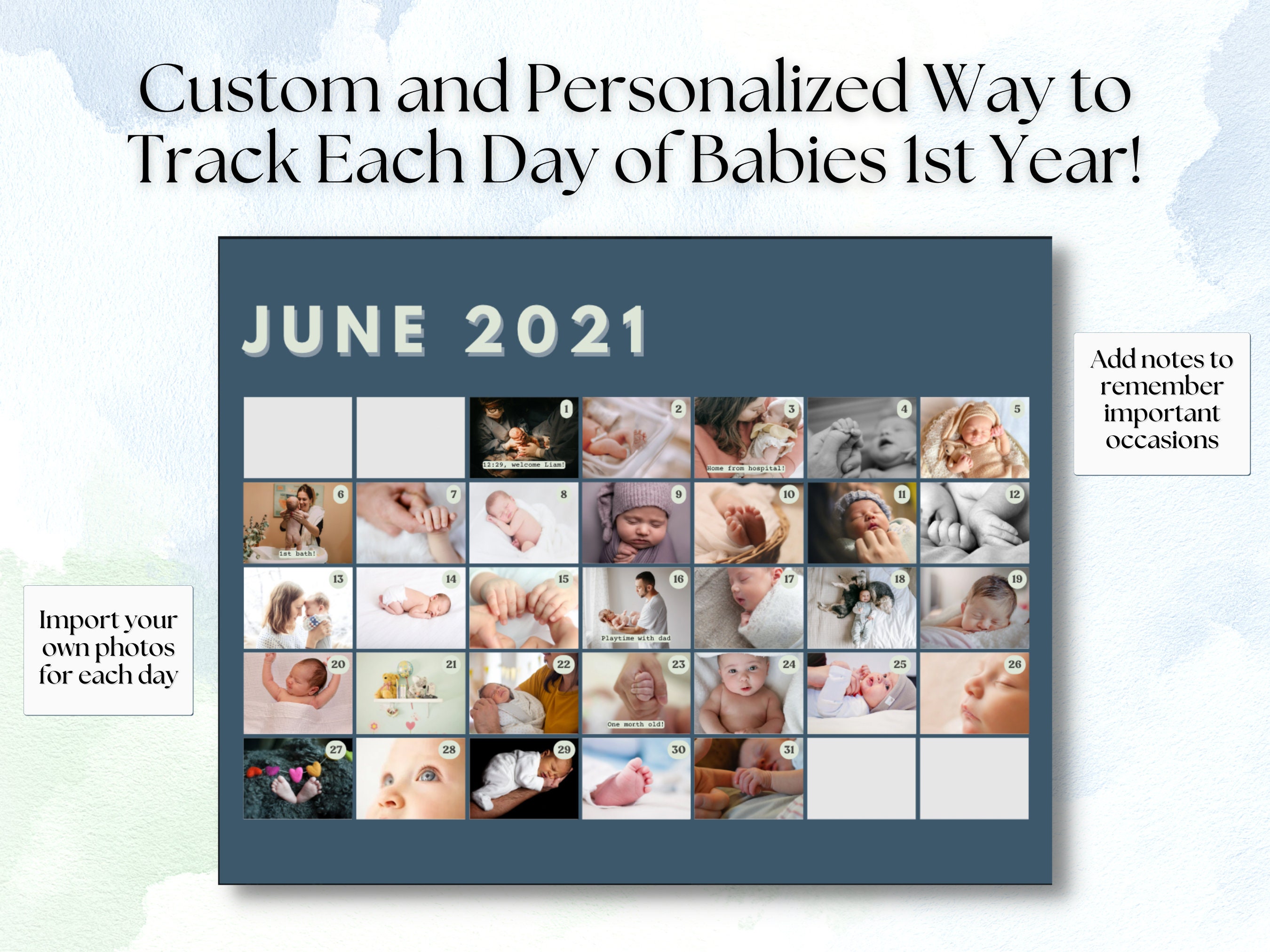 Editable Baby Book Template | 365 Day Baby Book Canva Template | First ...