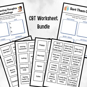 CBT Worksheets - Connecting and Differentiating Between Thoughts ...