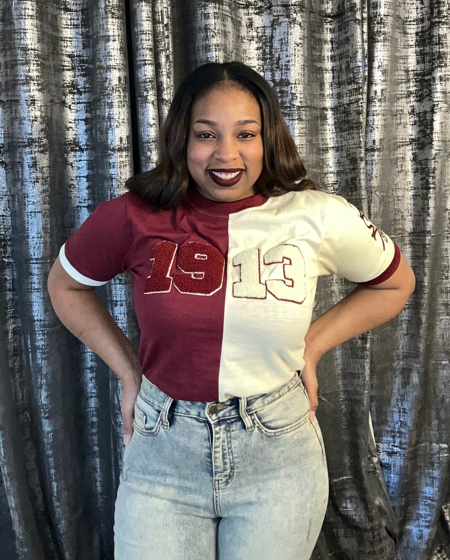 Crimson & Cream Color Block 1913 - Etsy