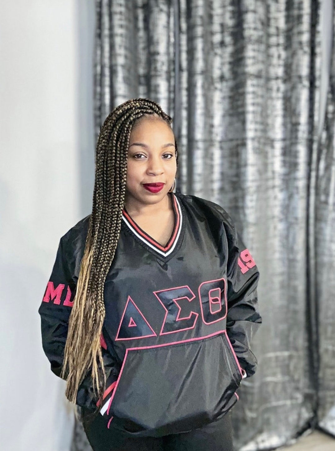 Red and Black Delta Windbreaker Pullover - Etsy