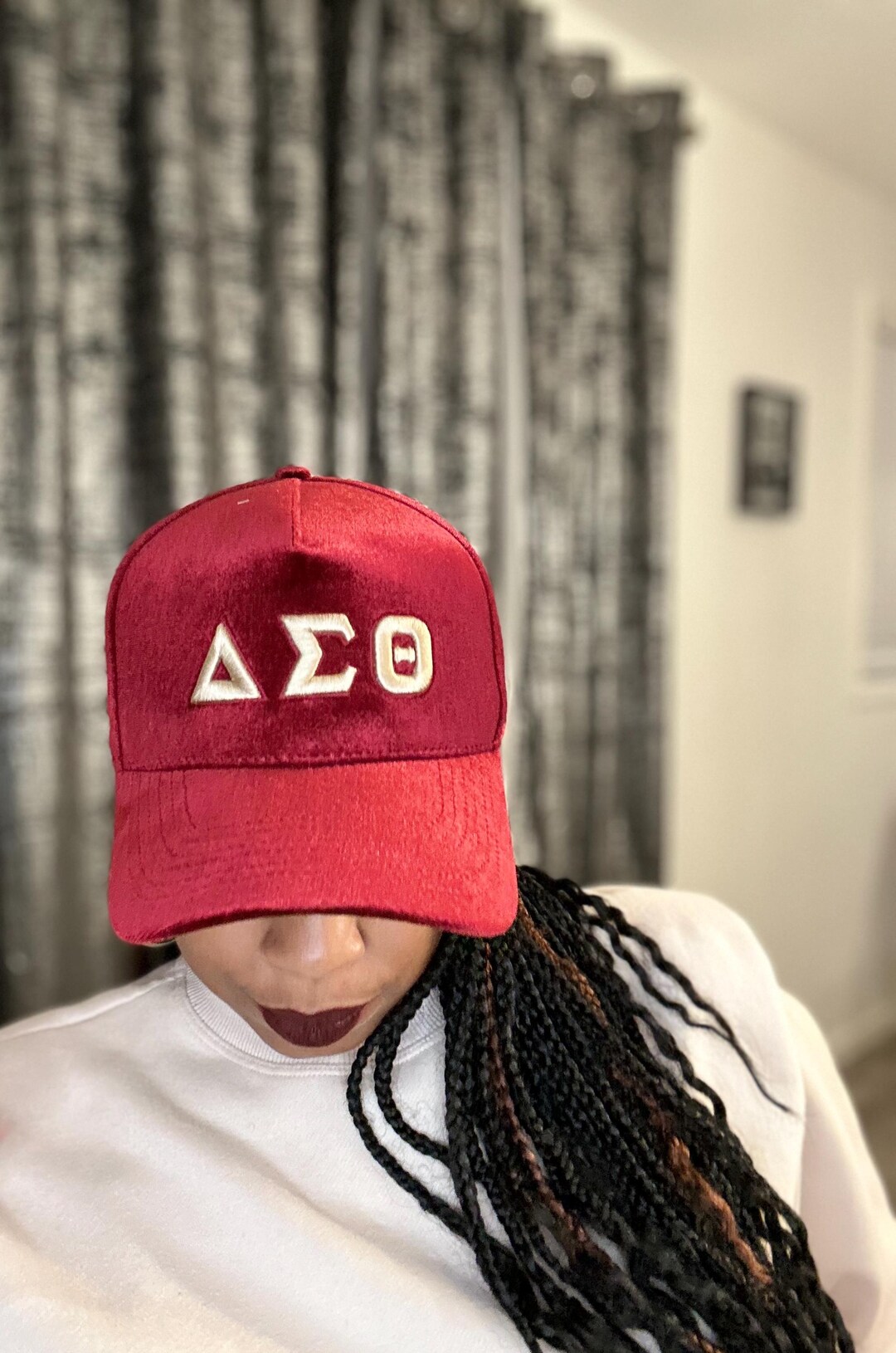 Crimson and Cream Delta Velvet Hat - Etsy