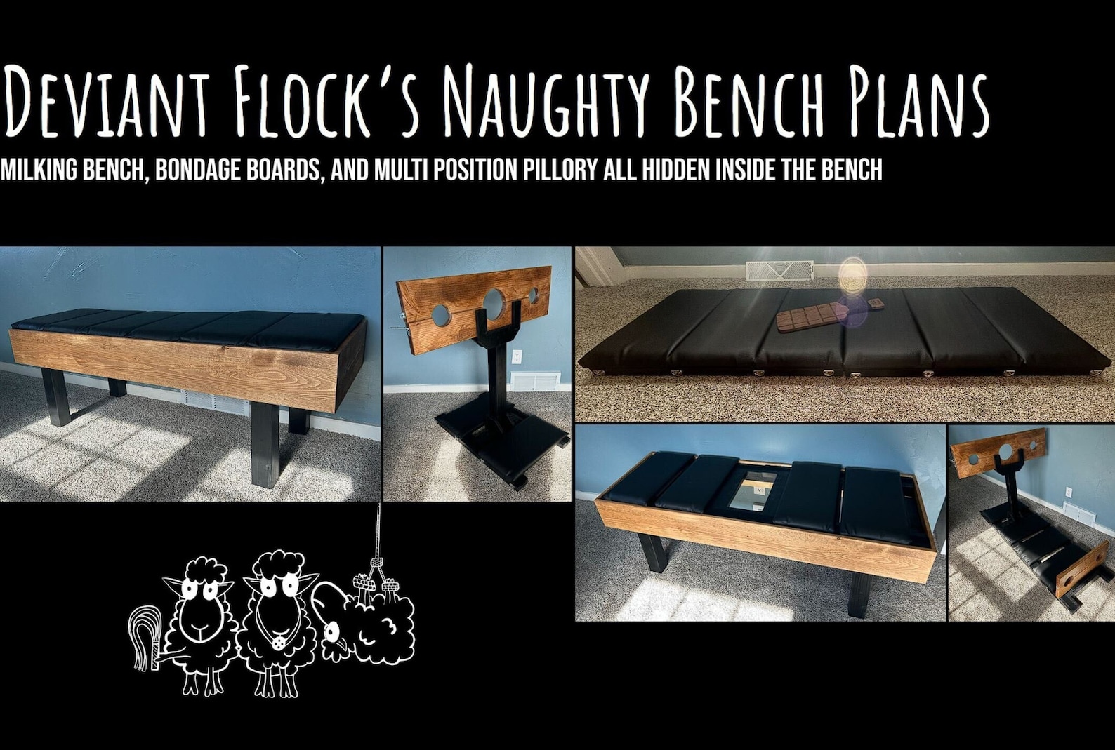 Naughty Bench Plans, Milking Bench, Bondage Board, and Multi Position ...