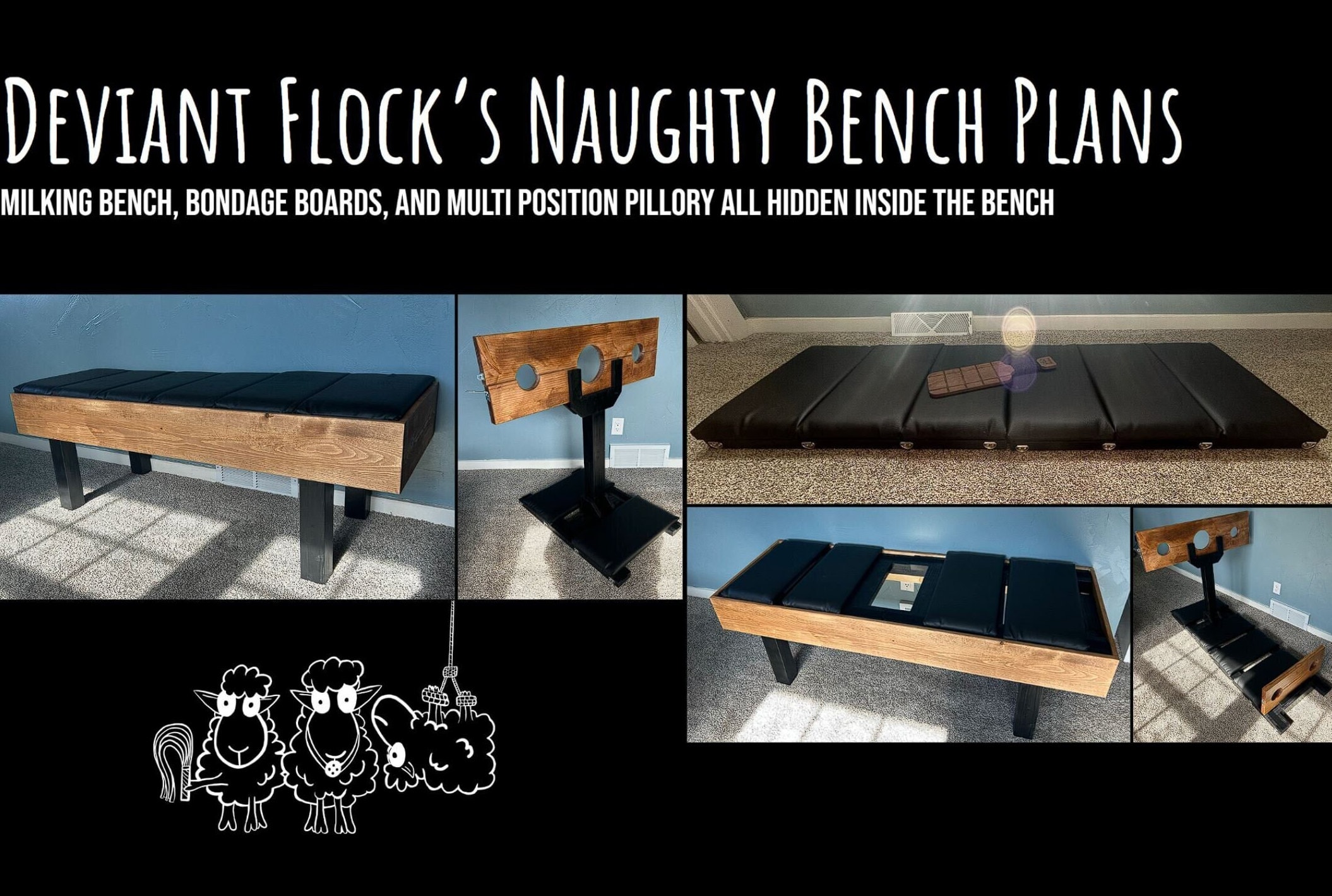 Naughty Bench Plans, Milking Bench, Bondage Board, and Multi Position ...