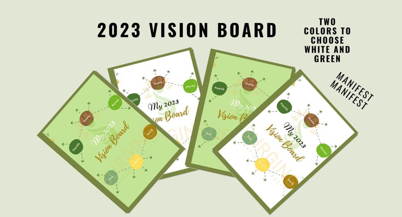 Vision Board Minimalist Manifest Vision Dreaming Planner PDF Works ...