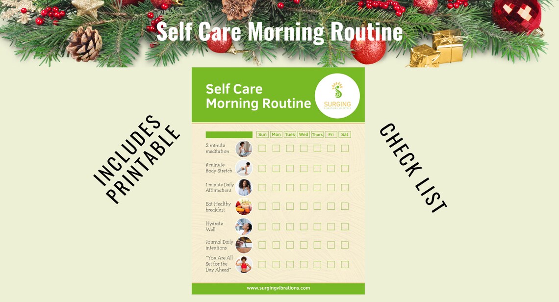 Self Care Morning Routine Self Care Check List Printable - Etsy