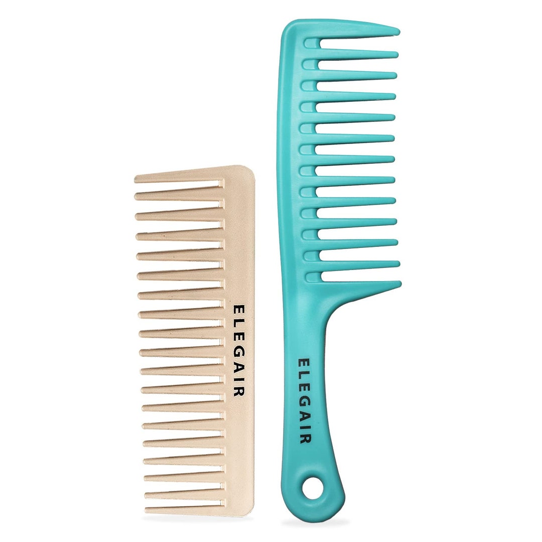 2pcs Wide Tooth Comb Set for Curly Hair Gentle on Scalp Big Tooth ...