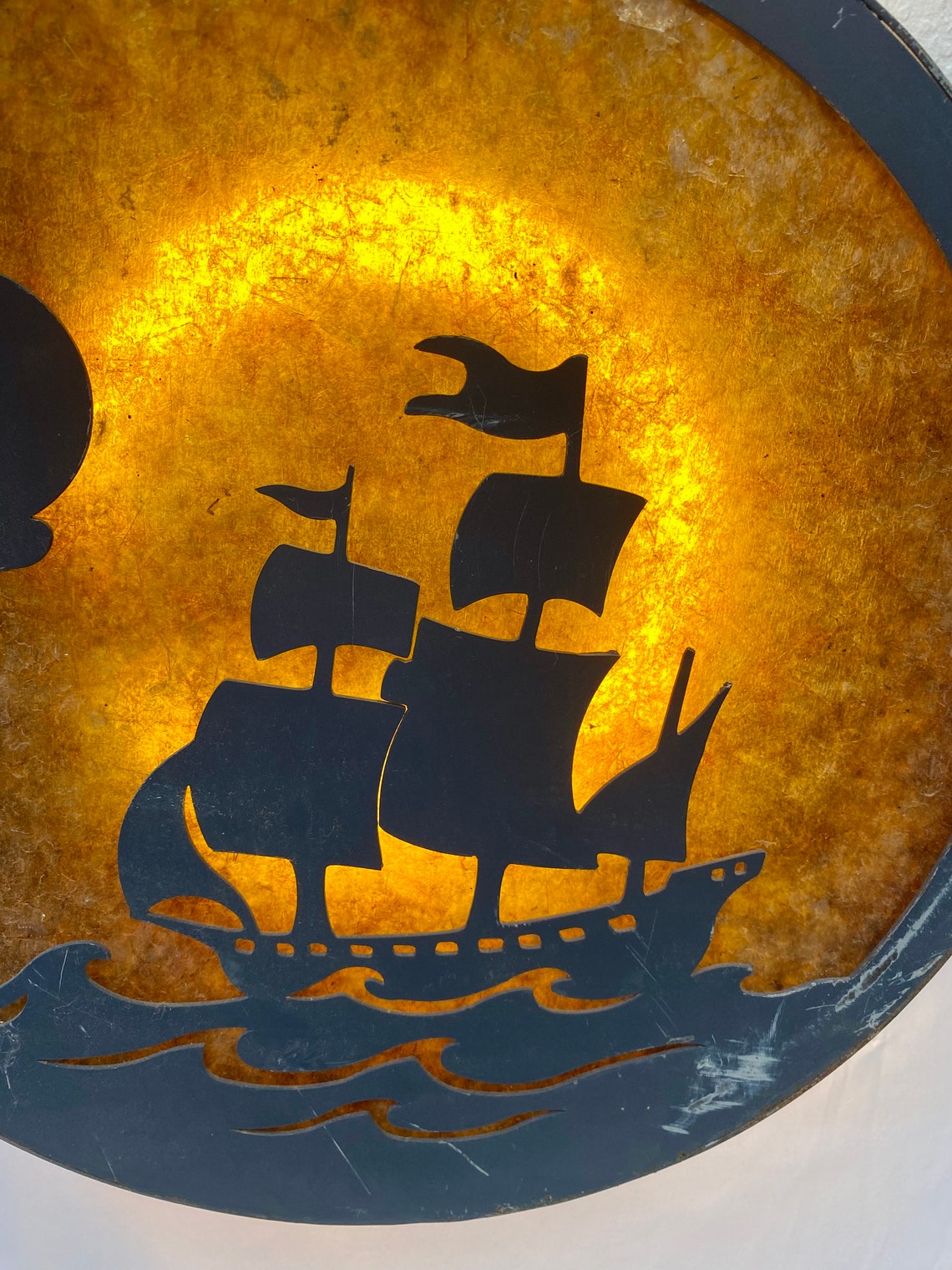 Vintage Metal Nautical Clipper Ship /sailboat Wall Light Fixture or ...