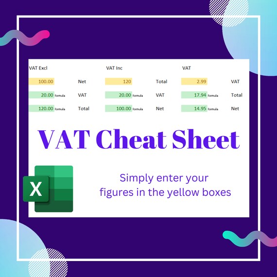 VAT Cheat Sheet - Etsy