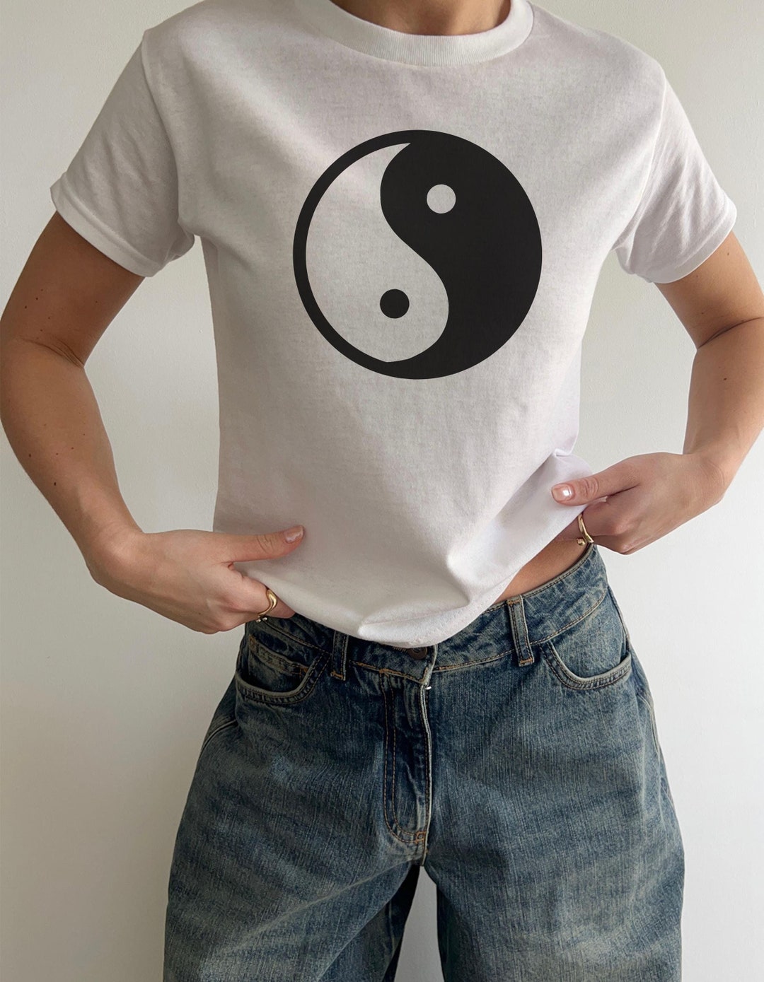 Yin Yang Symbol Y2K Cotton Baby Tee - Etsy