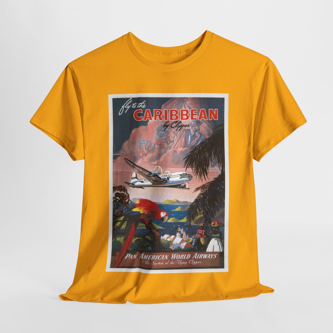 Vintage Caribbean Poster Shirt Travel Souvenir Gift Caribbean Island ...
