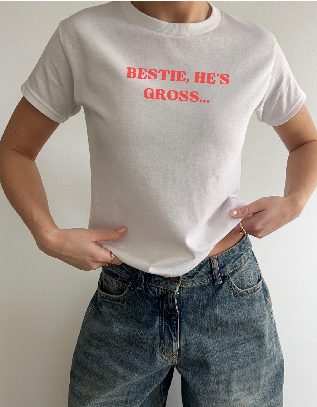 Bestie He's Gross Funny Y2K Style Baby Tee Streetwear - Etsy