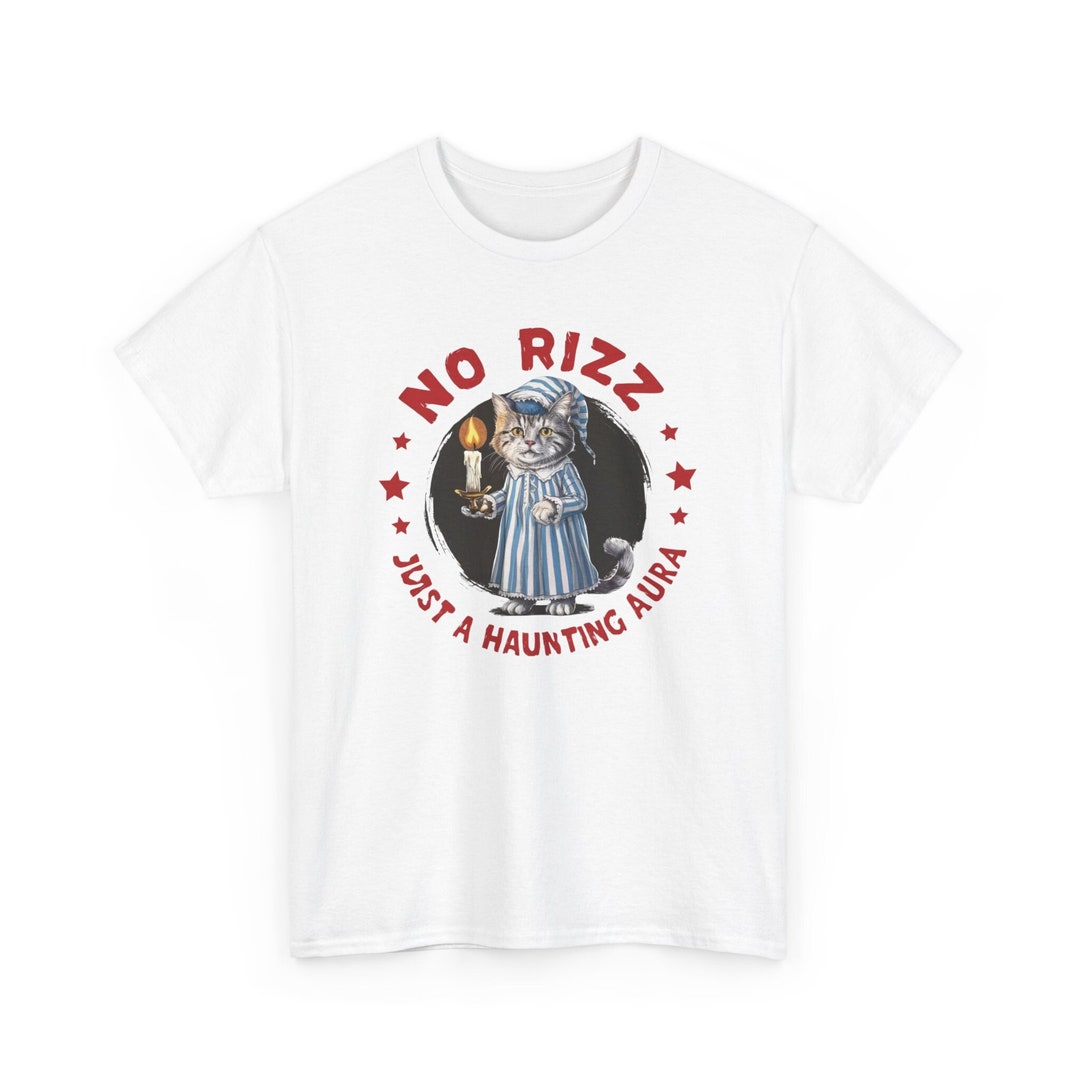 No Rizz Just A Haunting Aura Funny Cat Unisex Heavy Cotton Tee - Etsy