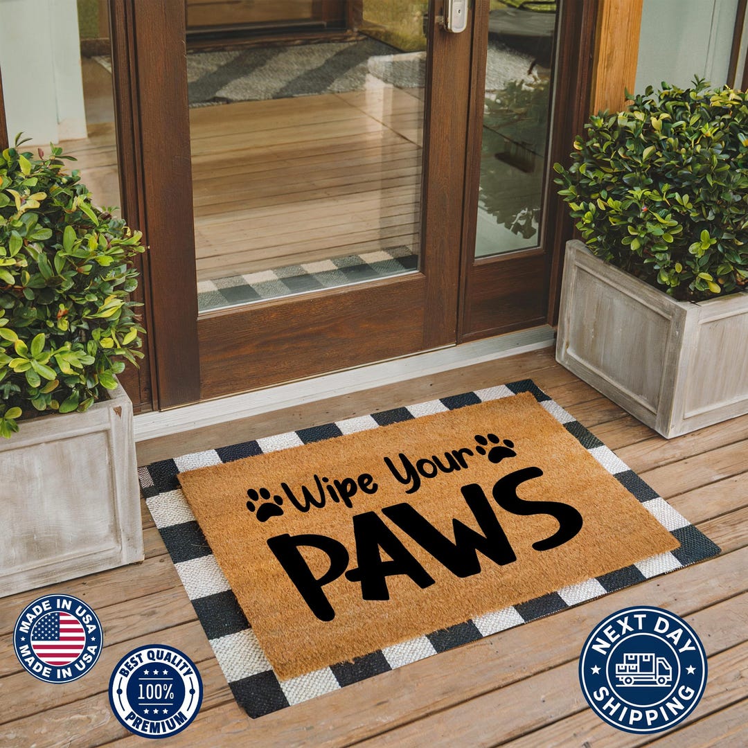 Wipe Your Paws Doormat, Eco-friendly Coconut Fiber Entrance Mat - Etsy