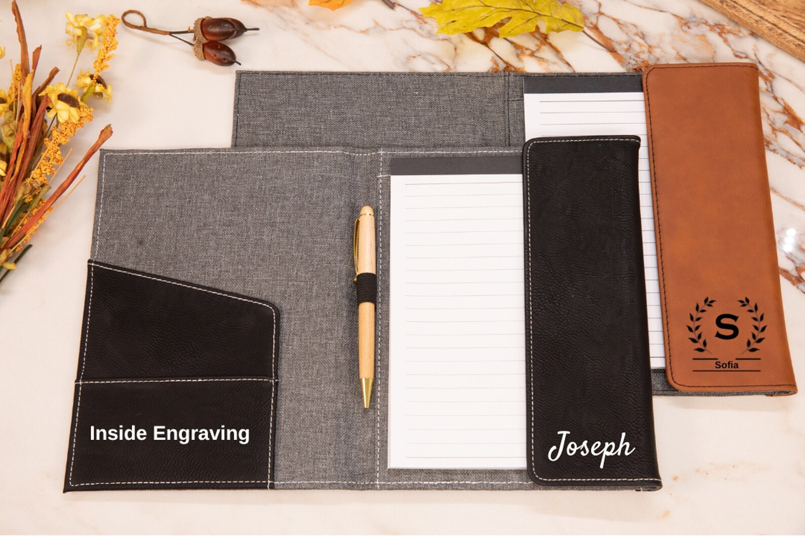 Personalized Leather Padfolio Custom Leather Portfolio - Etsy