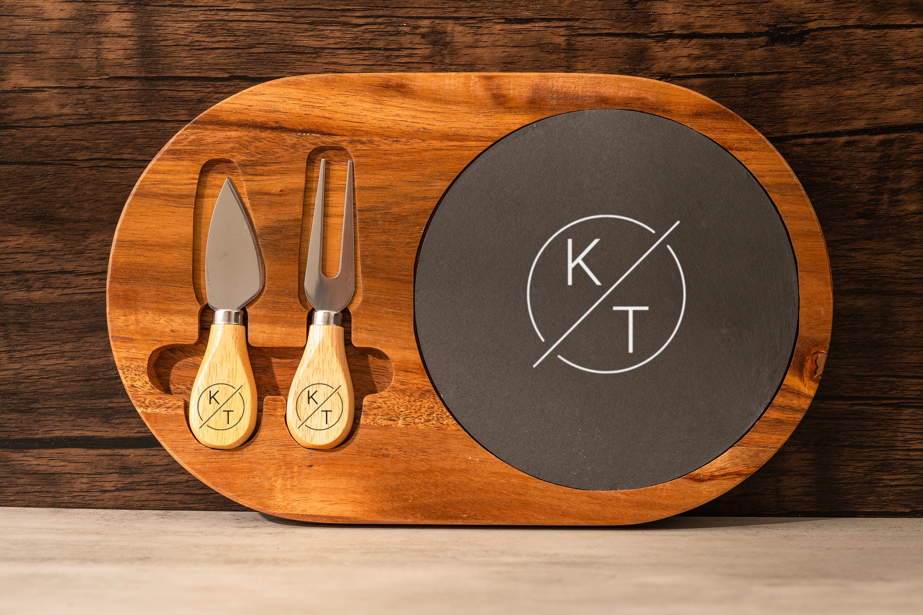 Custom Cheese Board Set, Bamboo Charcuterie Board, Kitchen Gift ...