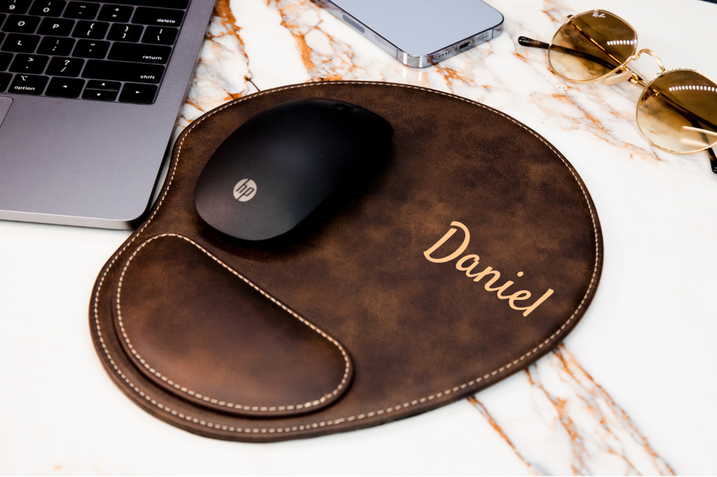 Custom Leather Mouse Pad,coworker Gift, Gift for Dad, Boss Gift, Gift ...