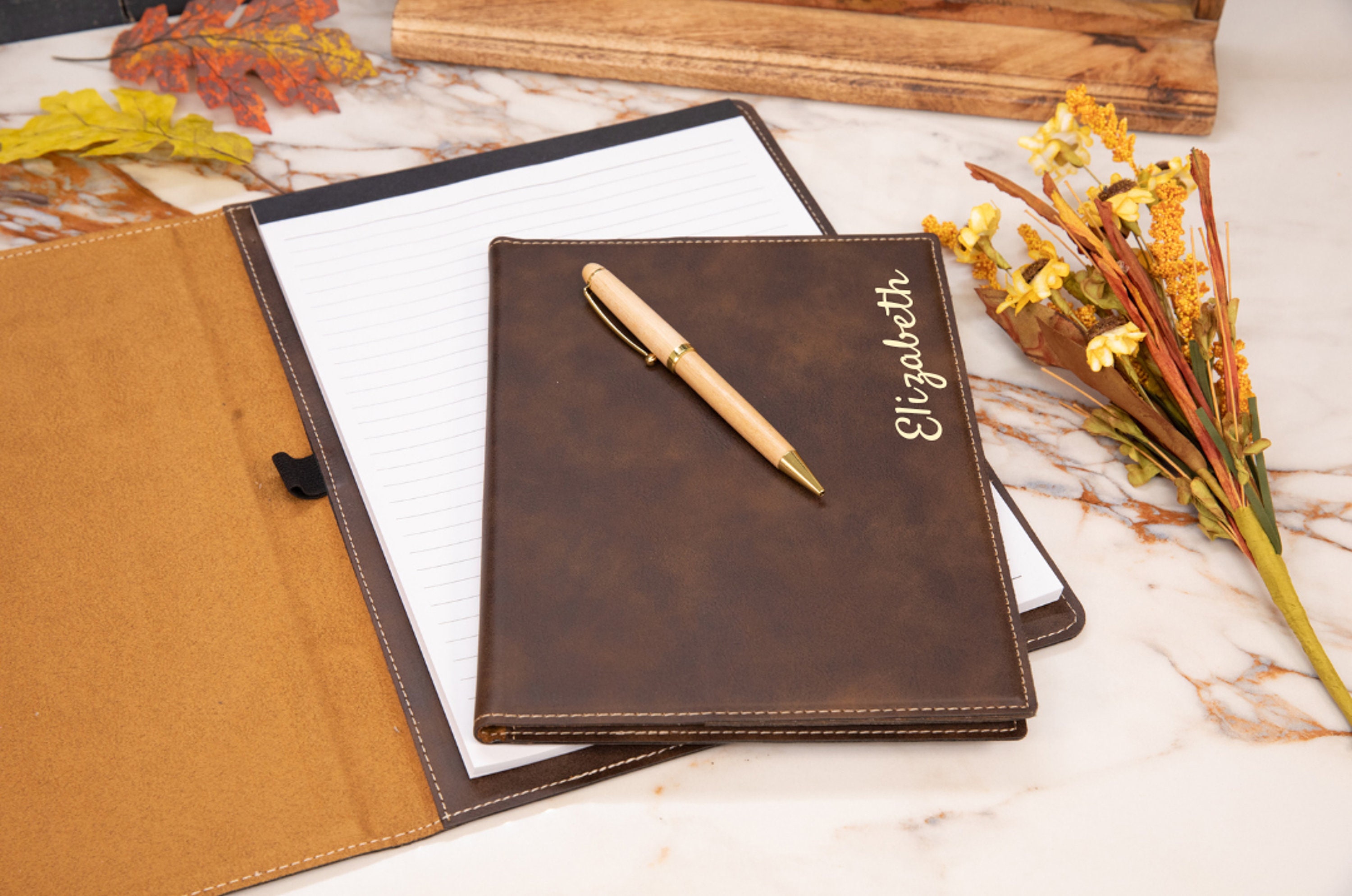Personalized Leather Padfolio, Custom Leather Portfolio, Personalized ...
