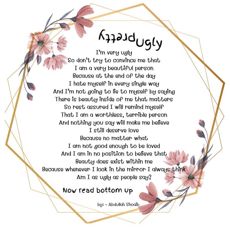 I’m so Ugly Backwards Poem - Etsy