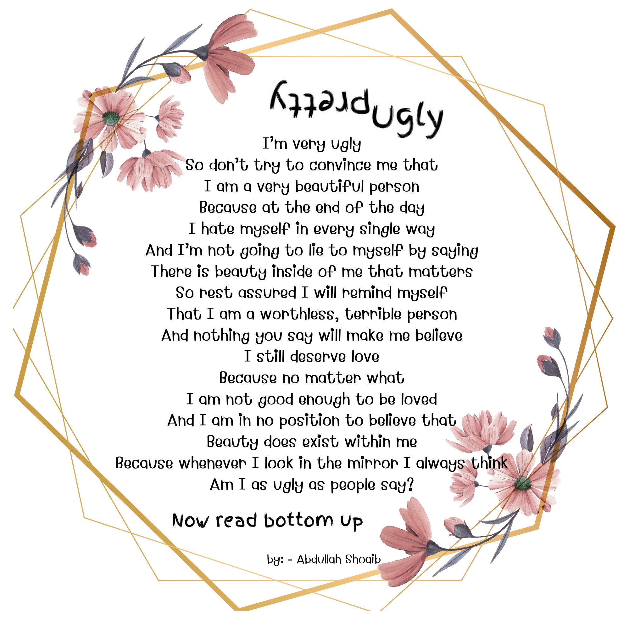 Pretty Ugly Backwards Poem 100 Beautiful And Ugly Words DAILY