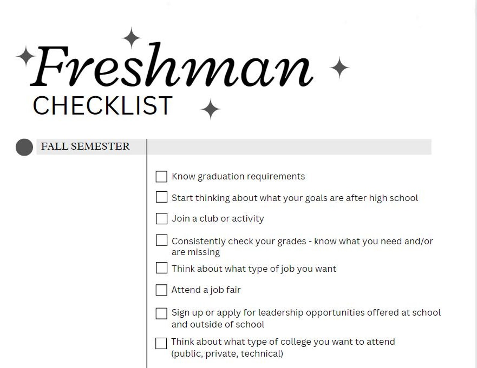 9th-12th Grade Checklists for College-bound Students - Etsy