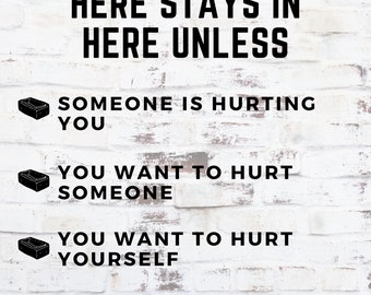 Confidentiality Sign What You Say in Here Stays in Here for School ...