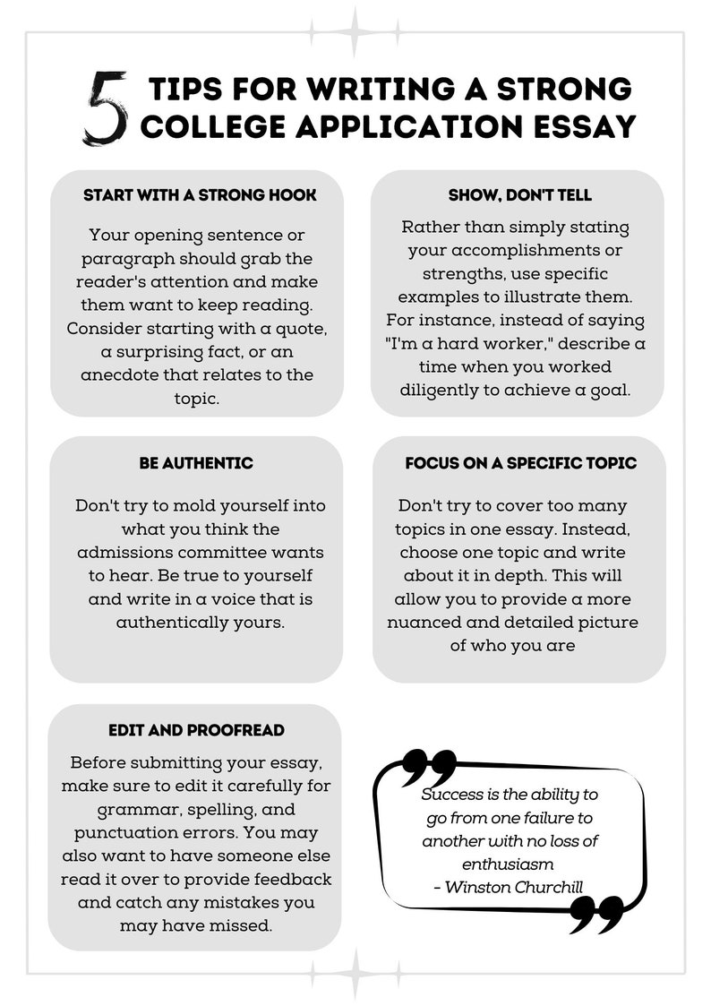 5 Tips for Writing a College Application Essay - Etsy