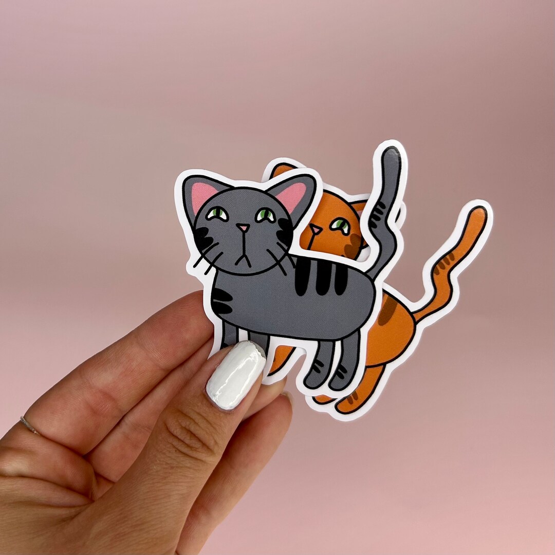 Tabby Cat Sticker | Orange Tabby | Grey Tabby | Die-cut Vinyl Sticker ...