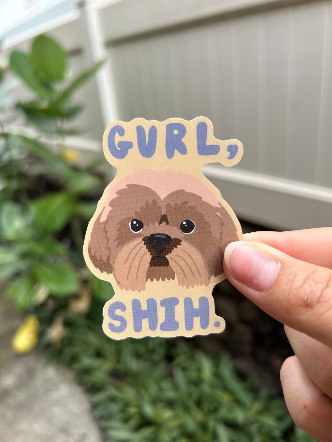 GURL, SHIH | Shih Tzu Sticker | Die-cut Vinyl Sticker | Gift for Golden ...