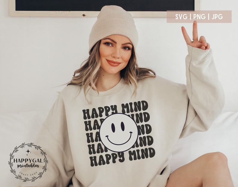 Happy Mind Svg Png Happy Face Svg Smiley Face Svg Mental - Etsy
