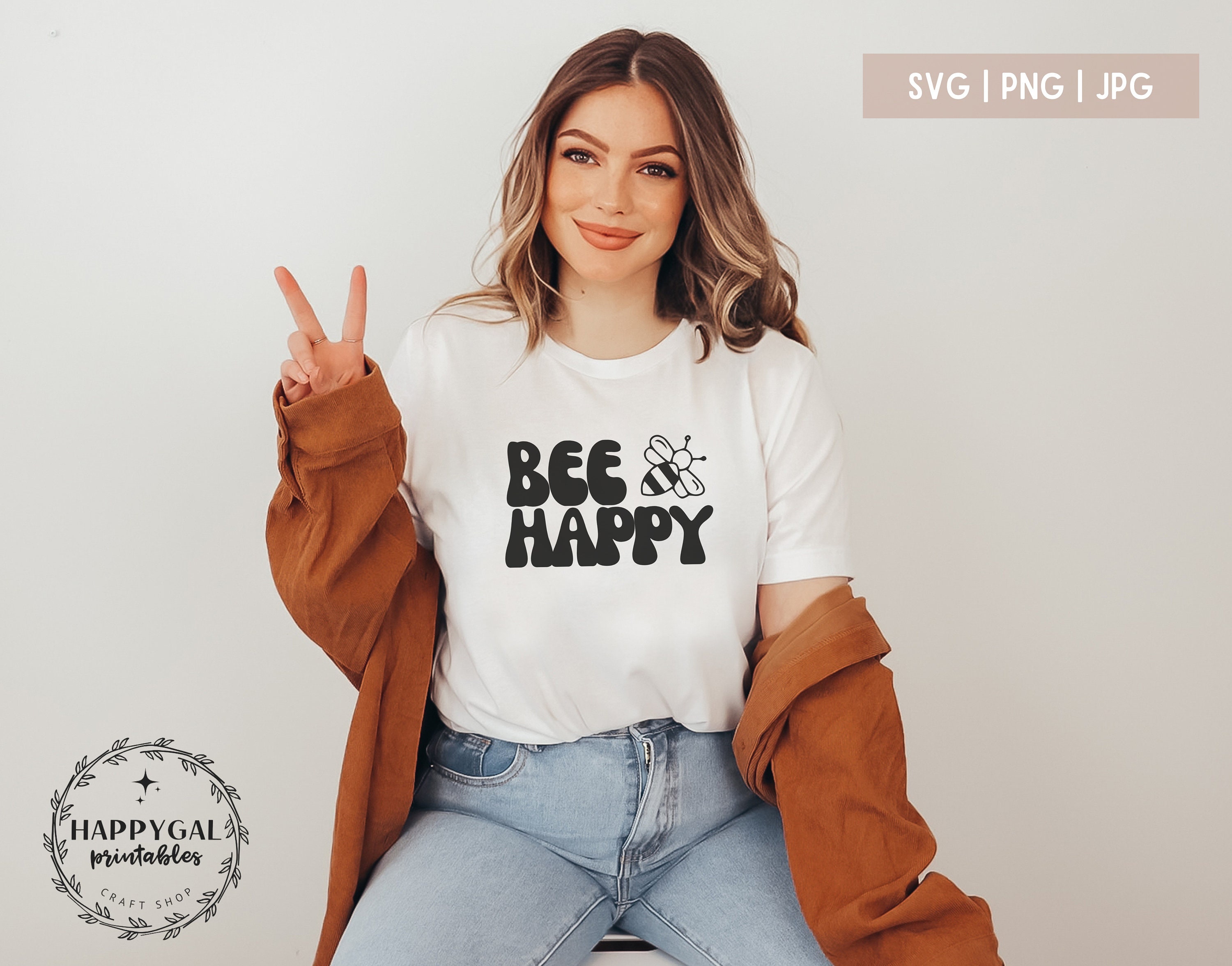 Bee Happy Svg Png Honey Bee Svg Bee Kind Svg Queen Bee Svg - Etsy