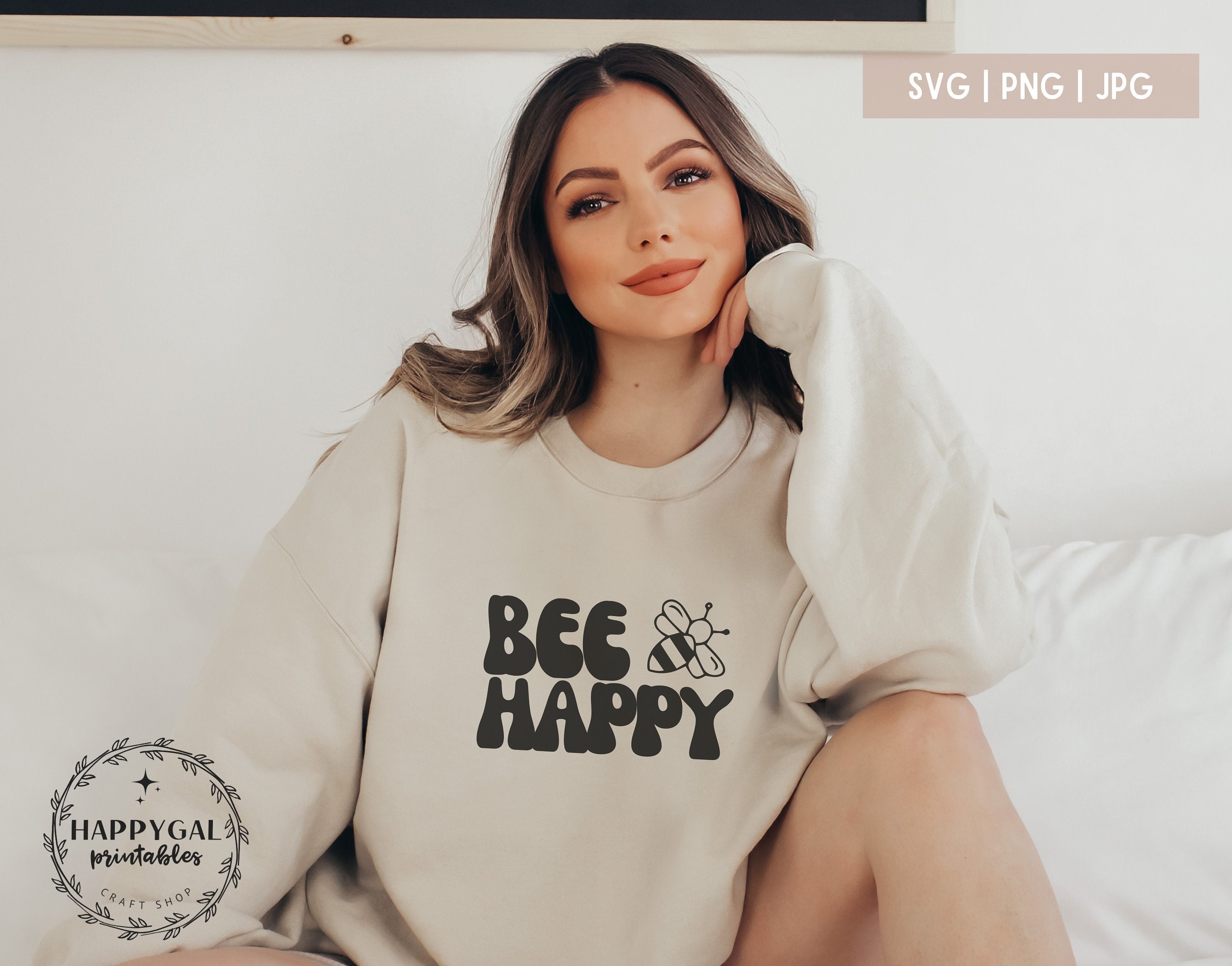 Bee Happy Svg Png Honey Bee Svg Bee Kind Svg Queen Bee Svg - Etsy