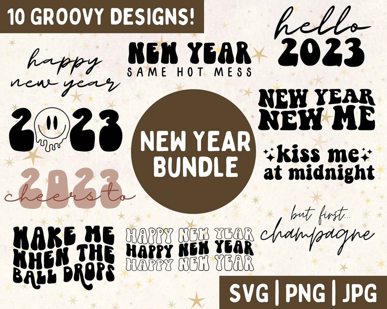 New Years 2023 Svg Bundle Trendy Happy New Year Shirt Svg - Etsy