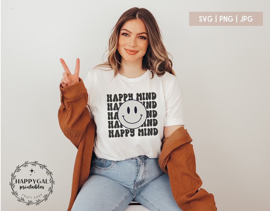 Happy Mind Smiley Face SVG PNG JPG, Mental Health (digital Download) - Etsy