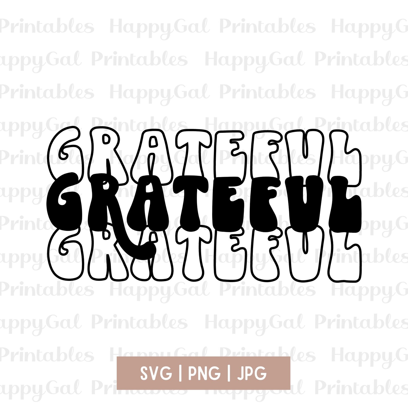 Grateful Layered Retro Font Svg Gratitude Svg for Cricut - Etsy