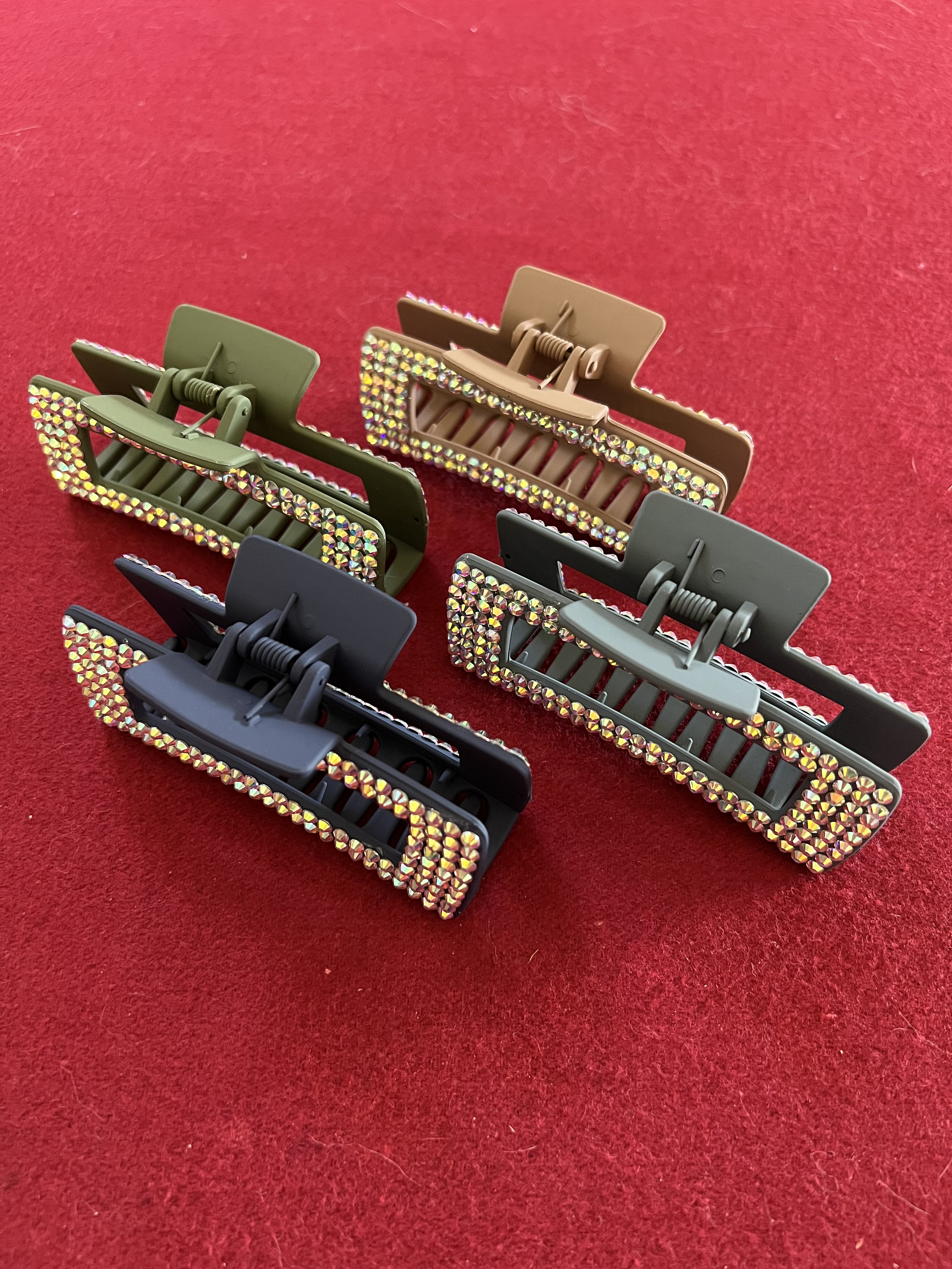 Rhinestone Rectangular Hair Claw Clip - Etsy