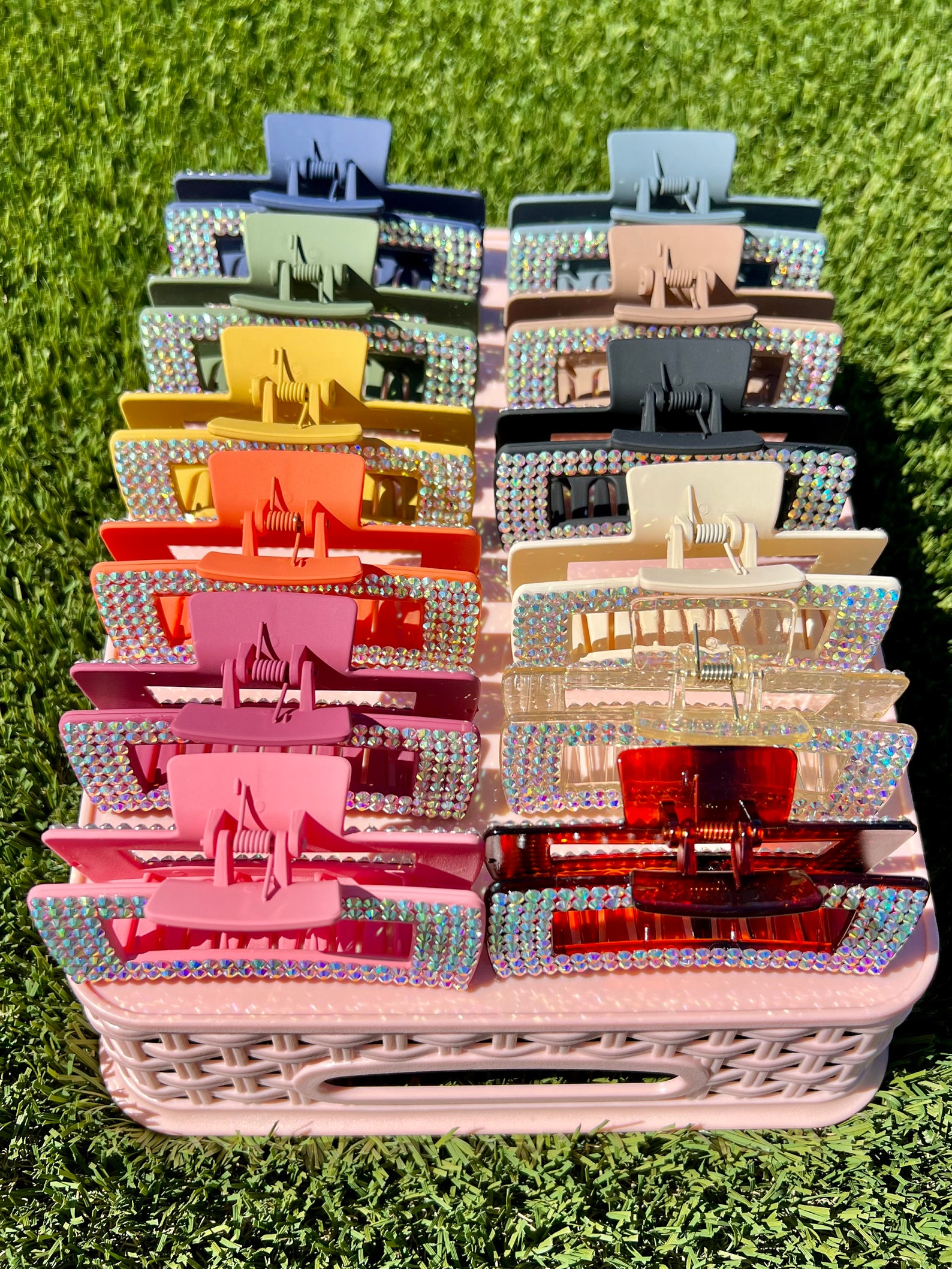 Rhinestone Rectangular Hair Claw Clip - Etsy