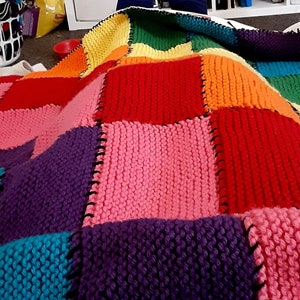 Rainbow Pride Patchwork Quilt Handmade Knit - Etsy