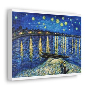 Starlight Over the Rhone by Vincent Van Gogh Canvas Gallery Wraps - Etsy