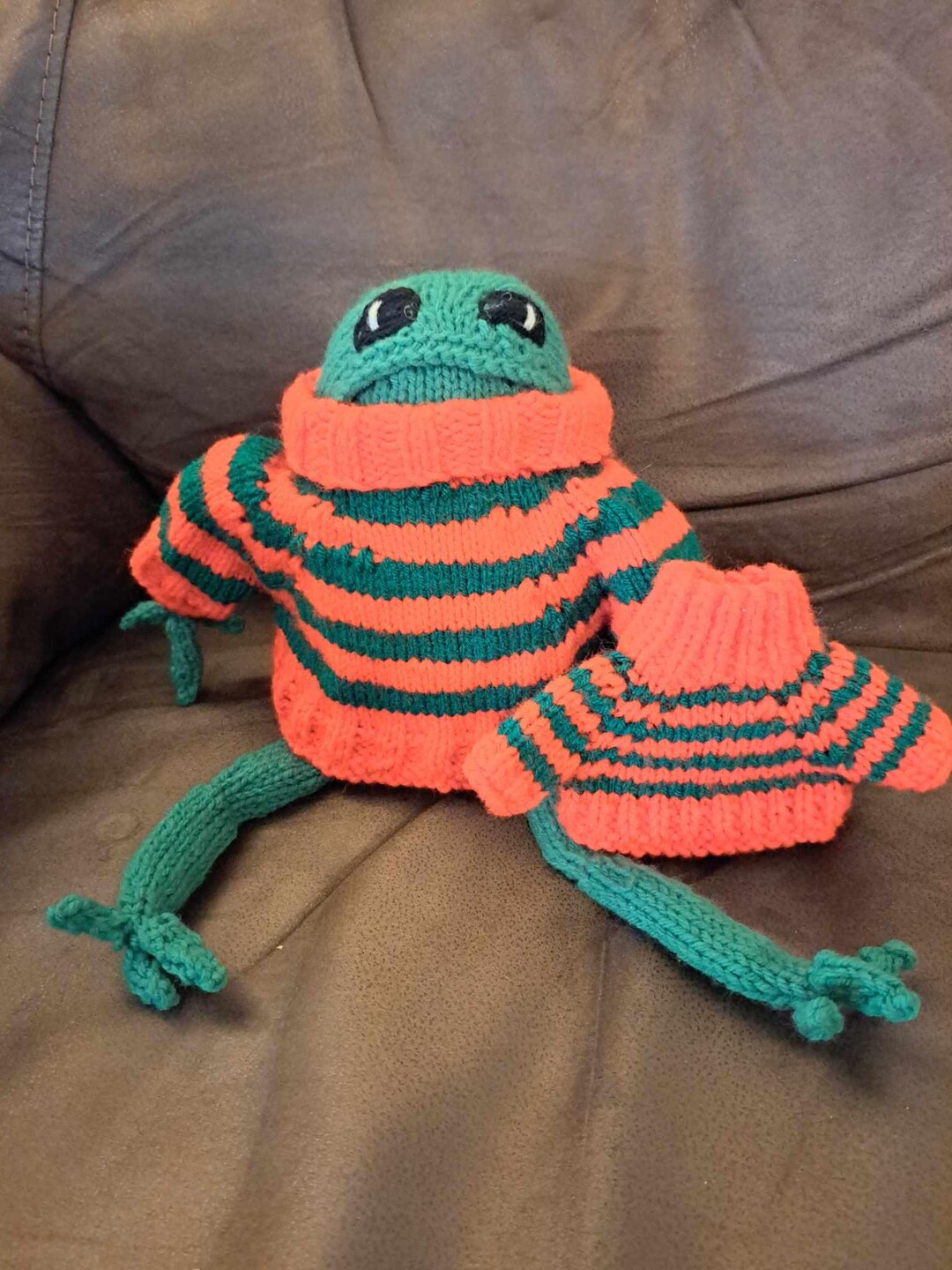 Giant Frog Plushie Wearing A Sweater Stuffie Stuffed Animal - Etsy
