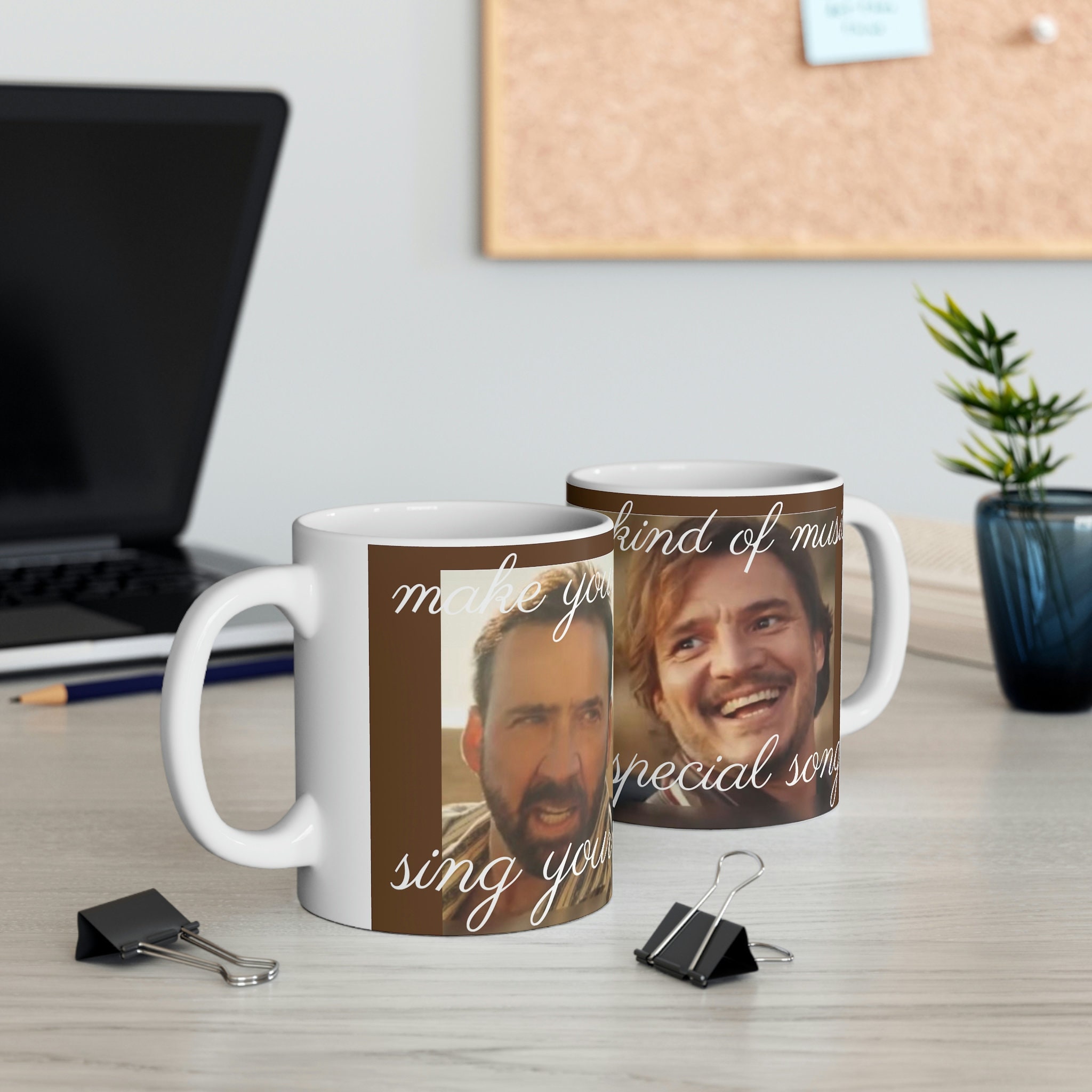 Nicholas Cage and Pedro Pascal Meme Funny Ceramic Mug 11oz - Etsy