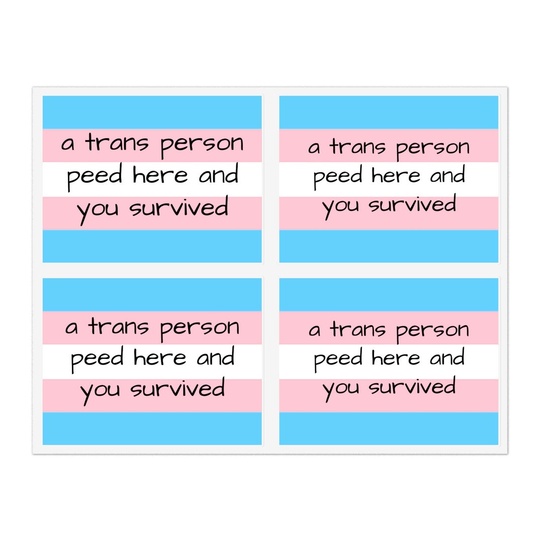 A Trans Person Peed Here and You Survived Trans Flag Sticker Sheets - Etsy