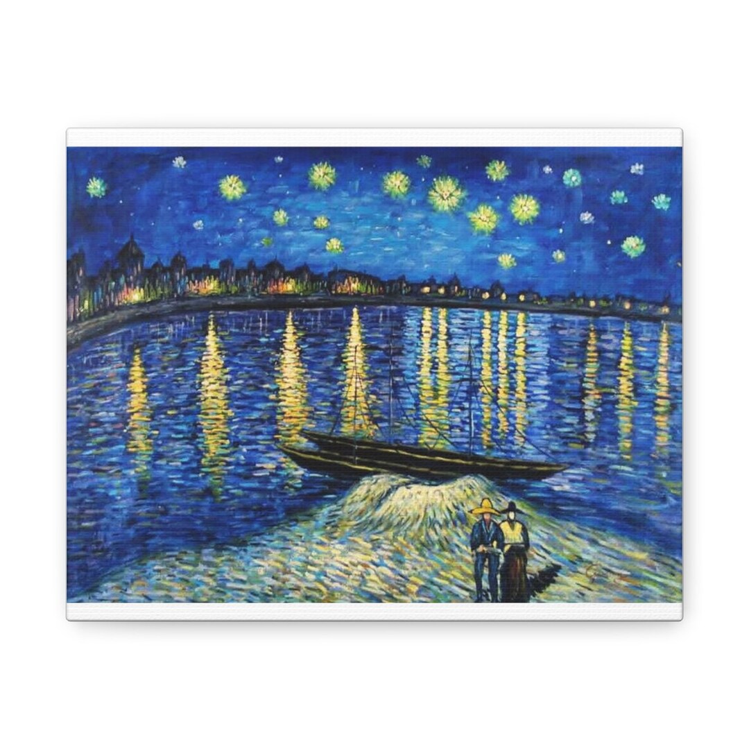 Starlight Over the Rhone by Vincent Van Gogh Canvas Gallery Wraps - Etsy