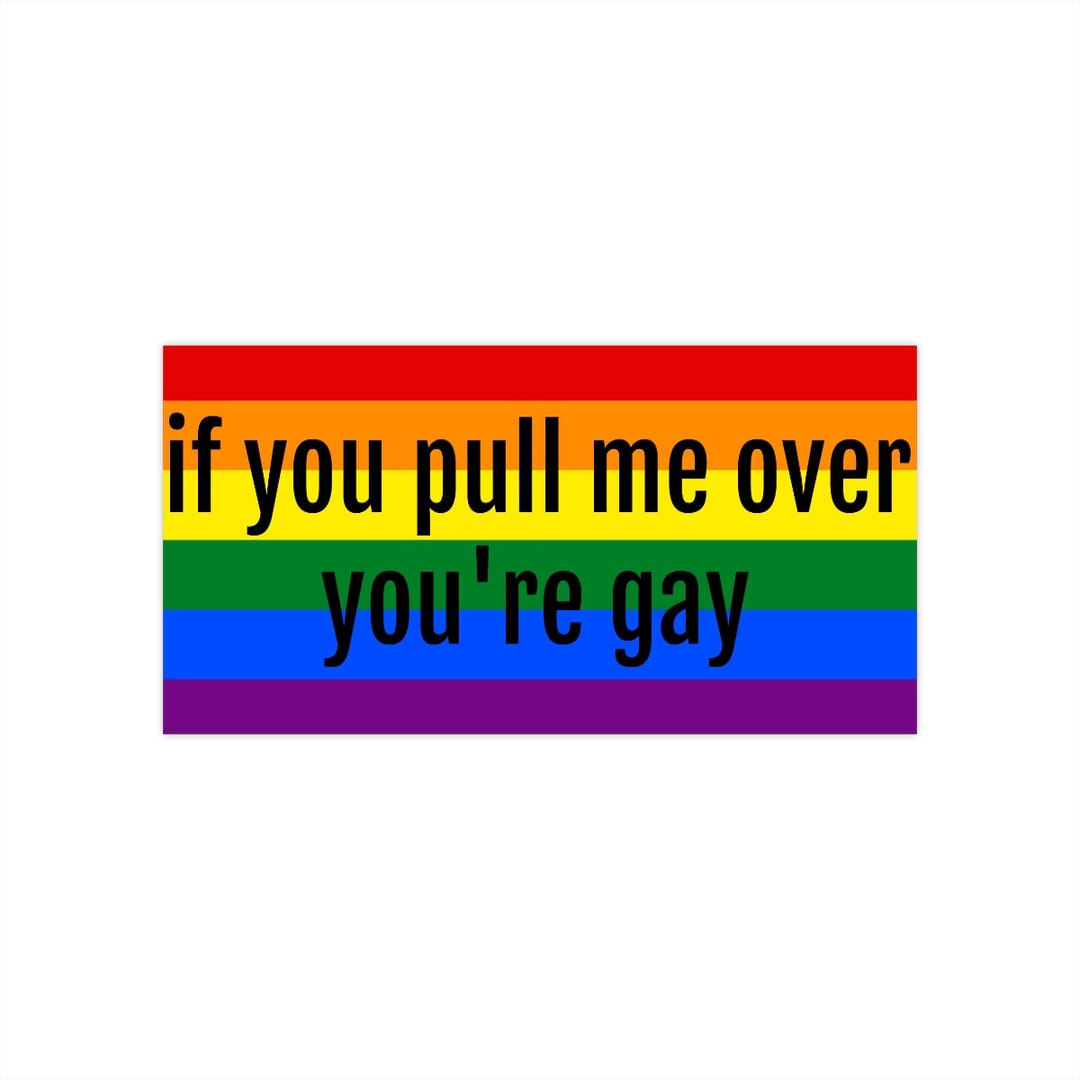 If You Pull Me Over You're Gay Bumper Sticker - Etsy