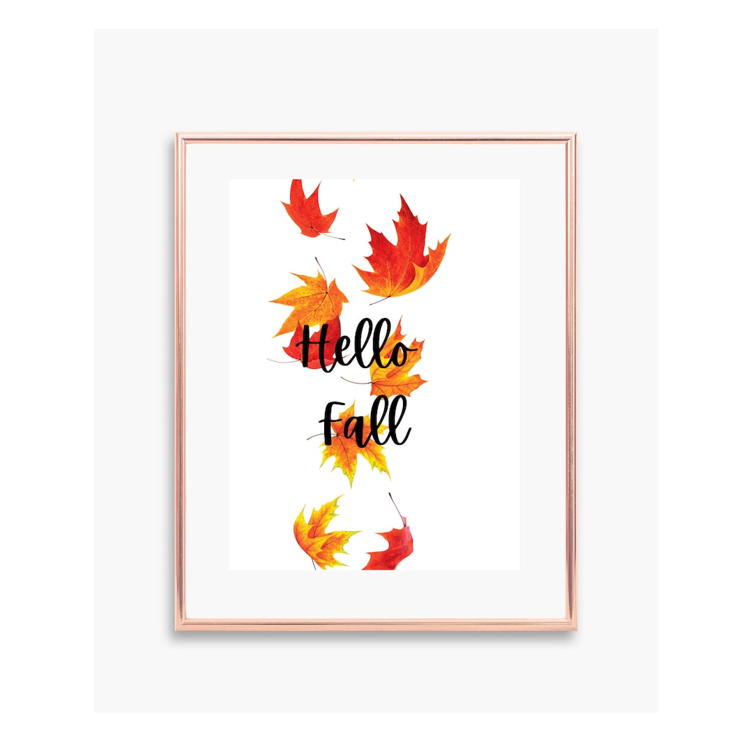 Hello Fall Prints, Hello Fall Printable, Fall Wall Art, Fall Digital ...