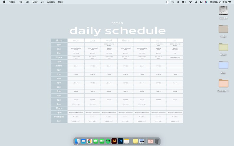 Small Daily Planner Desktop Wallpaper, Cute Planner, Minimal Planner ...