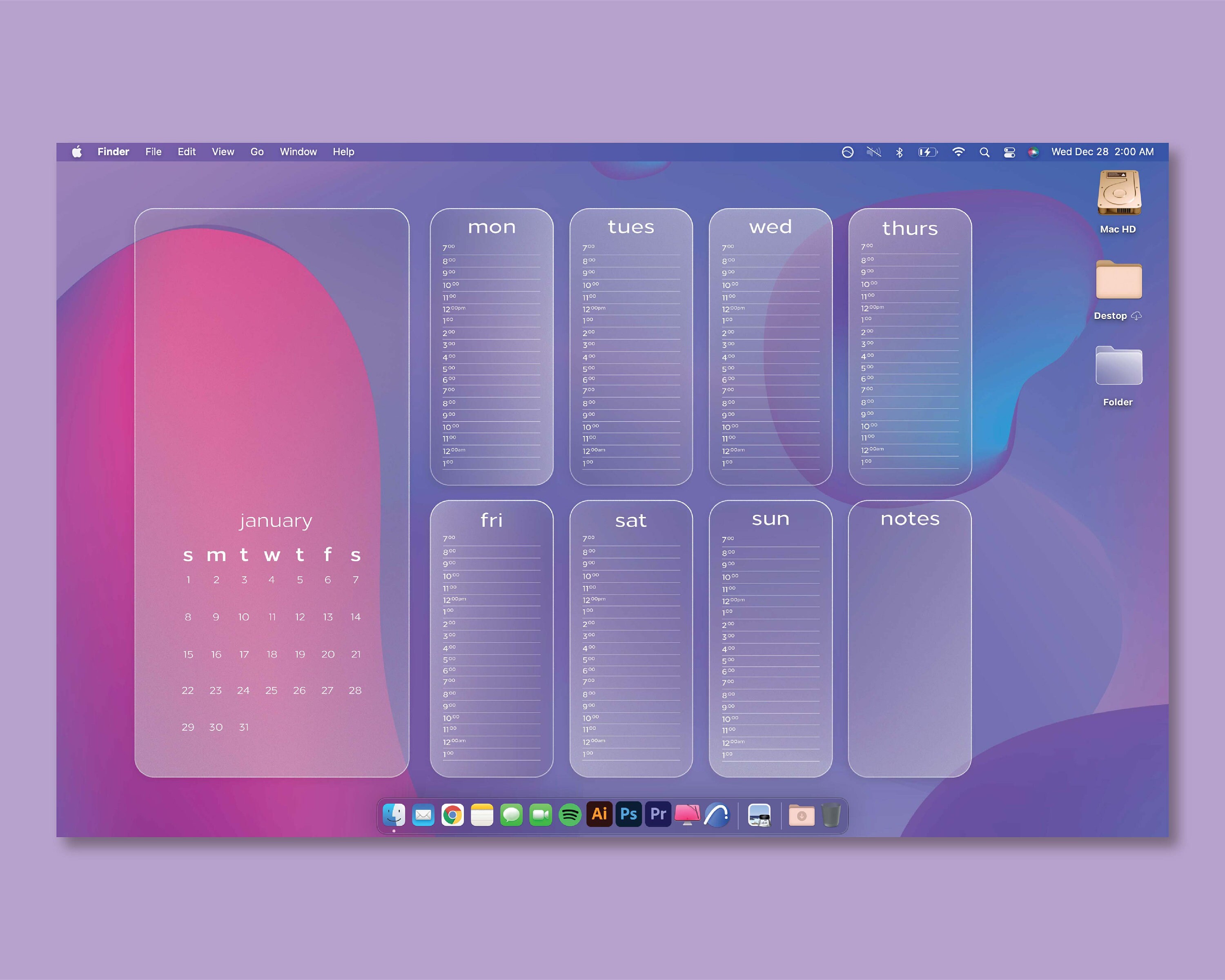 2024 Calendar Desktop Organizer Wallpaper, Daily Planner, Mac Wallpaper ...