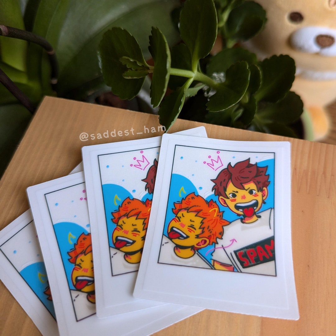 Haikyuu Selfie Sticker, Clear Vinyl, Hinata Shoyo, Oikawa Tooru - Etsy