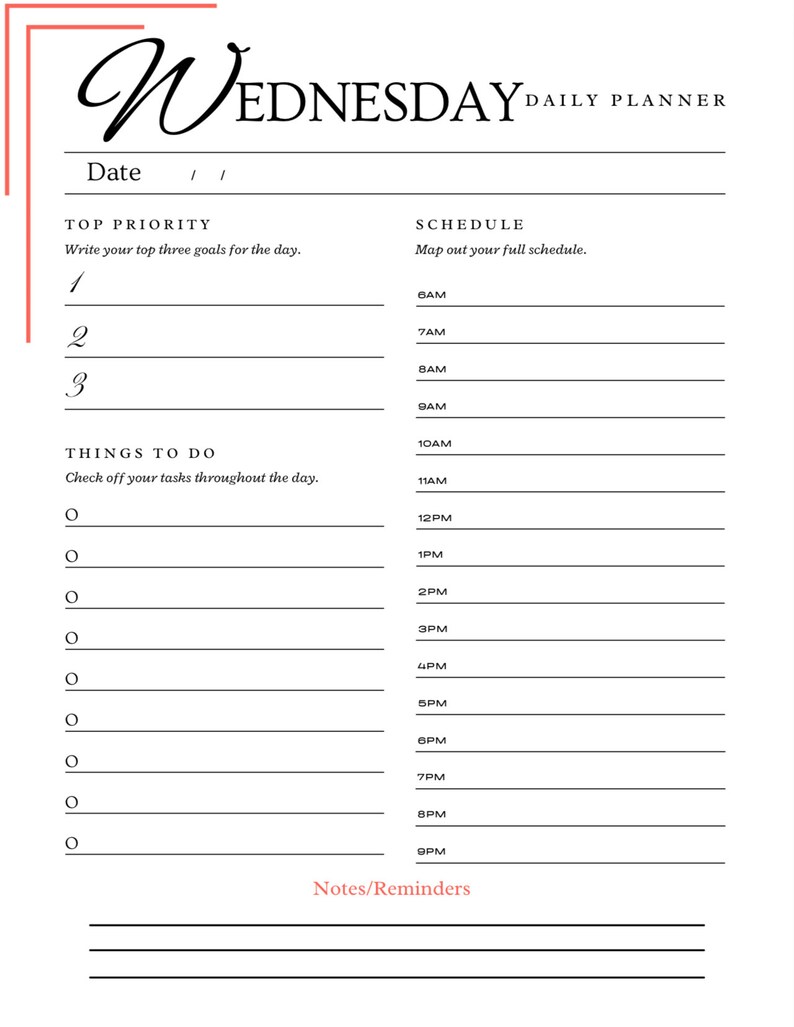 Printable Weekly Planner, Downloadable Planner, Weekly Schedule Planner ...